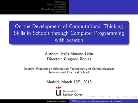 On The Development Of Computational Thinking Skills In Schools Through Computer Programming With