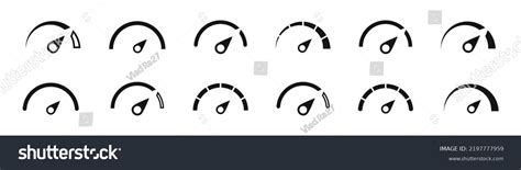 Speedometer Icon Set Speedometer Tachometer Icons Stock Vector Royalty