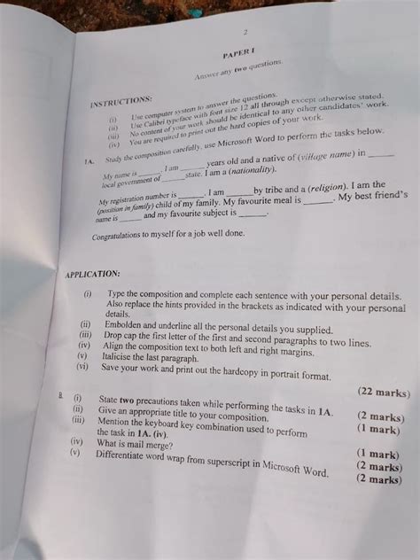 Neco Data Processing Essay And Obj 2025 Questions And Answers Bestexamhub