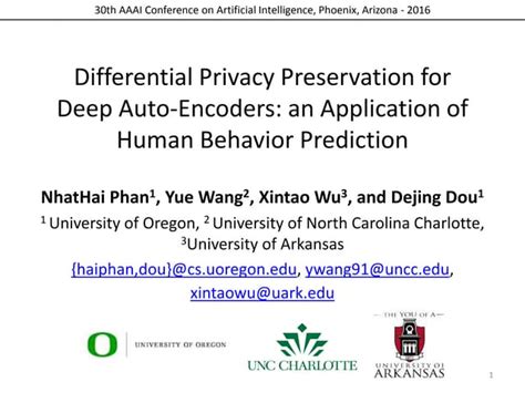 Differential Privacy Preservation For Deep Auto Encoders Pptx Databases Computer Software