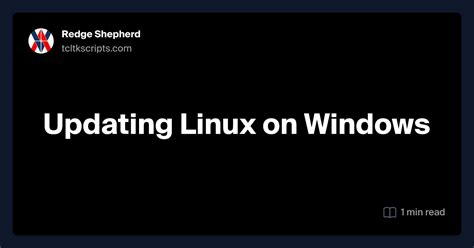 Updating Linux On Windows