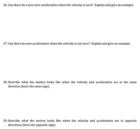 Solved 26 Can There Be A Non Zero Acceleration When The