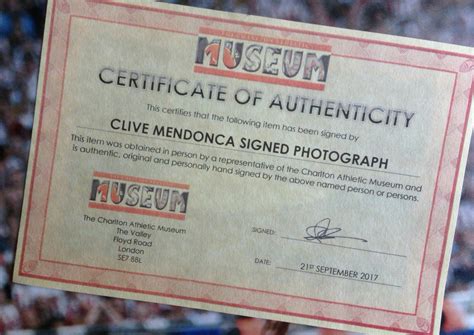 For Sale Clive Mendonca Signed Photos Museum Fund Raiser — Charlton