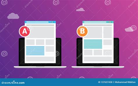 Ab A B Split Testing Concept With Two Business Men Compare Test Result Between 2 Page Of Website