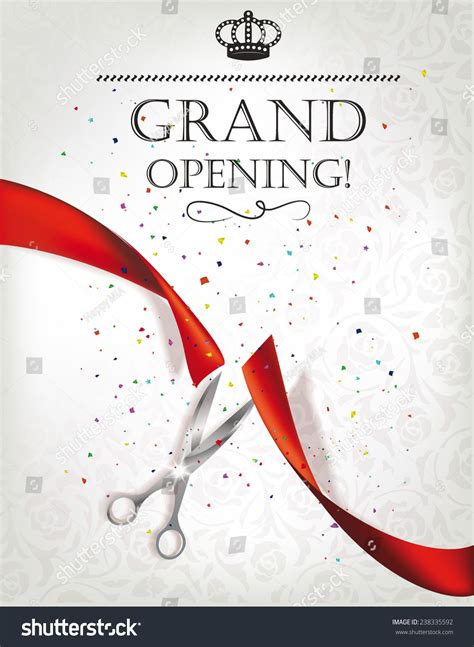빨간색 리본과 은가위로 된 그랜드 오프닝 스톡 벡터 로열티 프리 238335592 Shutterstock Artofit