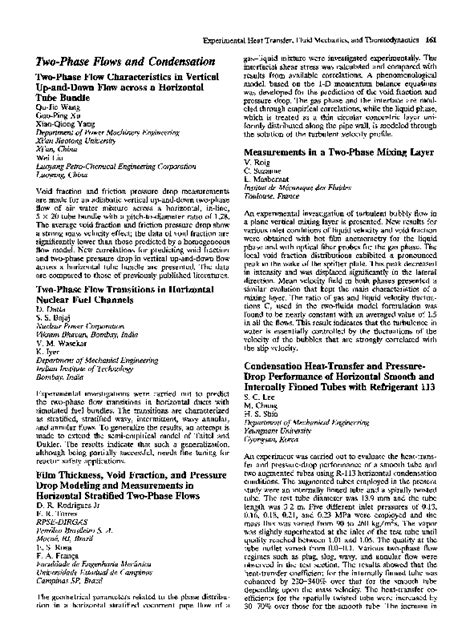 Pdf Film Thickness Void Fraction And Pressure Drop Modeling And Measurements In Horizontal