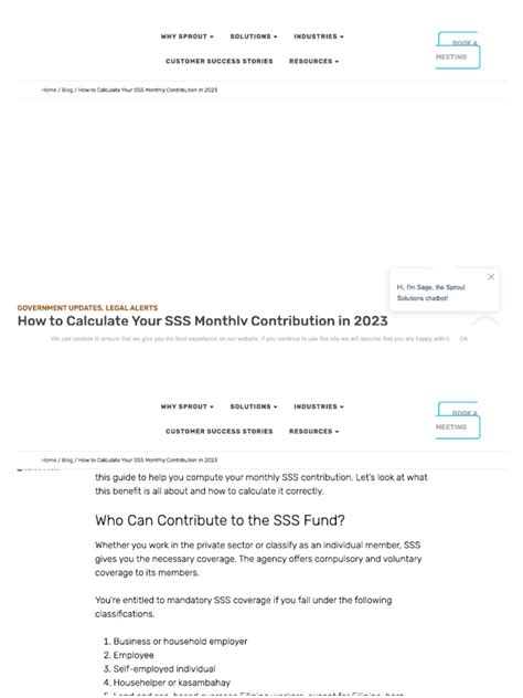 Sss Computation Sample Pdf