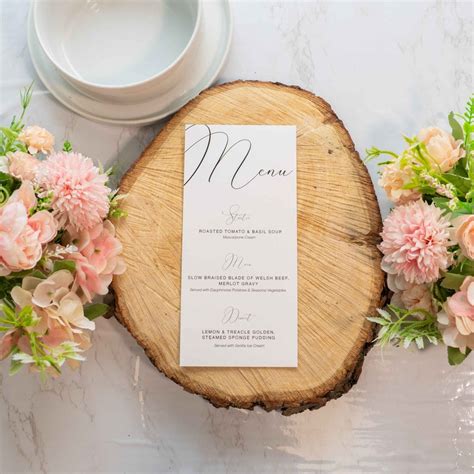 Food Menu Wedding Reception Food Menu Wedding Menu Cards Etsy Uk