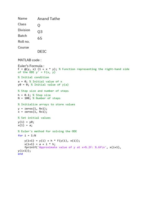 Eulers Method Pdf Pdf