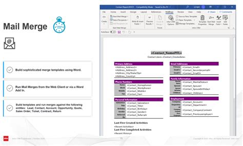 Sneek Peek Infor Crm New Mail Merge For Word Templates Customer Fx