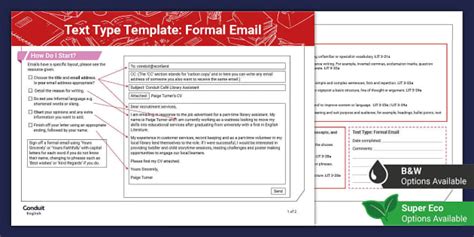 Text Type Template Formal Emails Teacher Made Twinkl