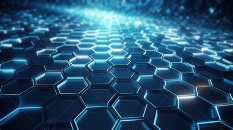 육각형 패턴과 조명 광선 3d 렌더링을 갖춘 미래 지향적인 파란색 표면 비추다 배경 연결 배경 패턴 배경 이미지 Hd 비추다 연결 패턴 배경 사진 무료 다운로드