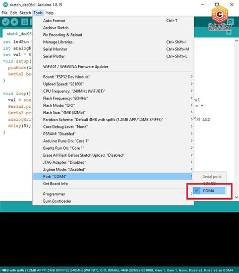 5 เลือกประเภทของบอร์ดที่ใช้งาน