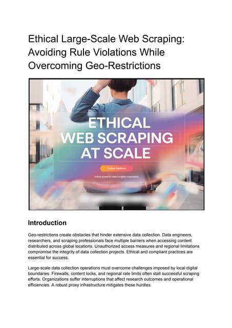 Ethical Large Scale Web Scraping Avoiding Rule Violations While