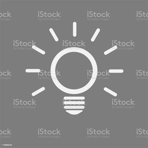 전구 아이콘입니다 그래픽 디자인을 위해 평평한 스타일로 회색 배경에 격리된 선 벡터입니다 아이디어 기호 솔루션 사고 개념 조명