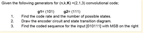 Solved Given The Following Generators For N K K 2 1 3