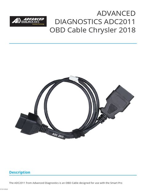 Advanced Diagnostics Adc2011 Obd Cable Chrysler 2018 Pdf
