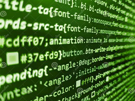 code is created by myself real software development code web server data on a monitor stock