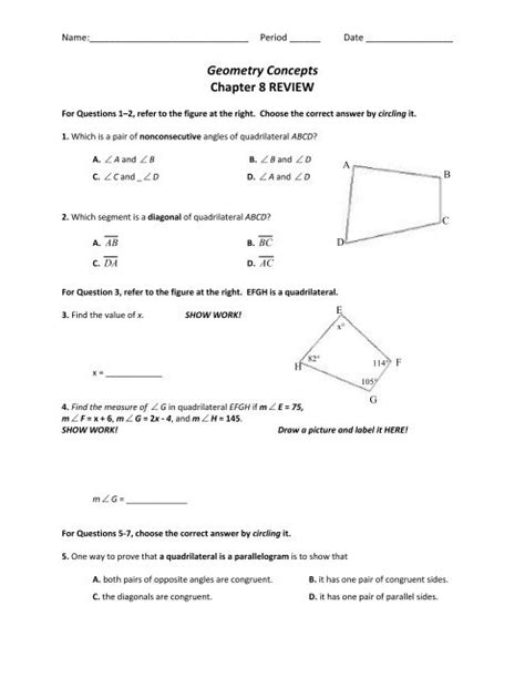 Geometry Concepts Chapter 8 Review