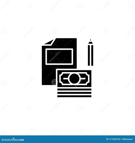 Contract Black Icon Concept Contract Flat Vector Symbol Sign