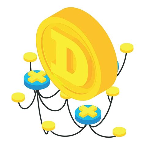 Decentralization Icon Isometric Vector Decentralized Symbol And Gold