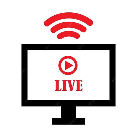 라이브 방송 아이콘 로고 벡터 디자인 서식 파일 프리미엄 벡터
