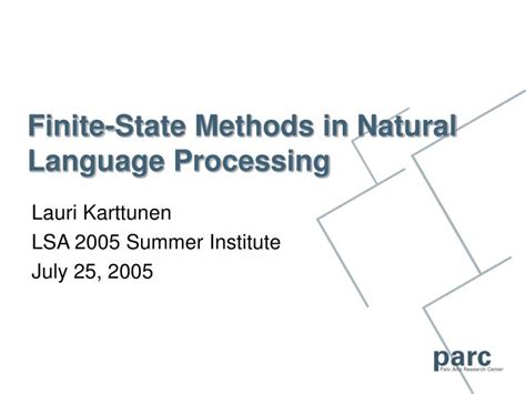 Ppt Finite State Methods In Natural Language Processing Powerpoint