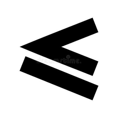 Monochrome Vector Graphic Of A Les Than Or Equals Sign This Could Be Used In The Teaching Of