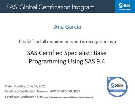 Sas Certified Base Programmer For Sas 9 Certificate Pdf