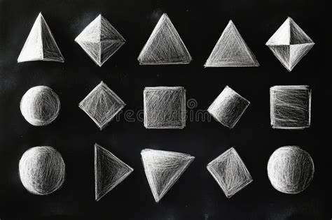 Blackboard With Various Mathematical Equations And Geometric Shapes