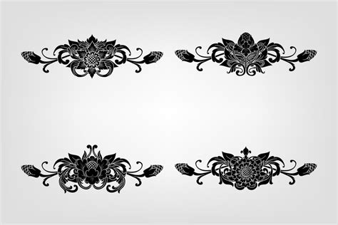 Text Separator Baroque Decoratice Divider Book Typography Ornament