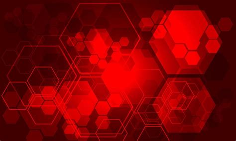 Abstract Technology Red Hexagon Geometric Overlap Futuristic Design Creative Ultramodern