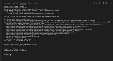 Error Running Pac Commands On Apple M1 With Dotnet 60 Arm64 Sdk