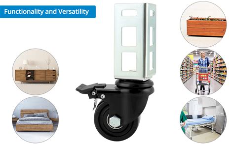 Qwork 3 Pu Caster Wheels For 2x2 Boltless Shelving Racks