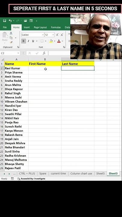How To Split Names In Excel Instantly Excel Flash Fill Excel Exceltricks Education Youtube