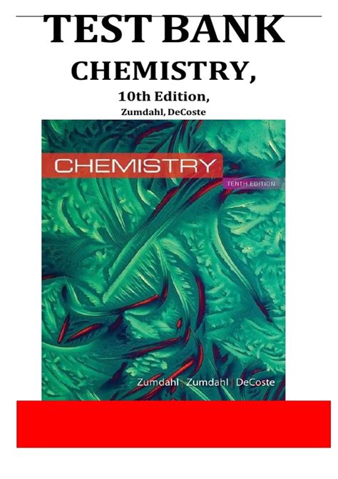 Test Bank For Chemistry 10th Edition By Steven Zumdahl Susan Zumdahl