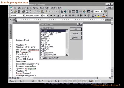 Ms Wordinsert Menu