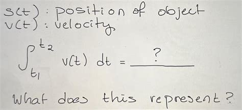Solved St Position Of Object Vt Velocity