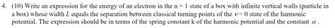 Solved Write An Expression For The Energy Of An Chegg Com