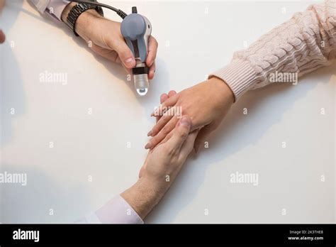 Systemic Sclerosis Diagnosis Concept Hands Of A Doctor And A Patient Are Visible With Diagnosis