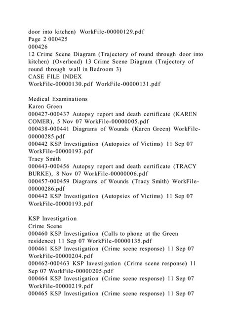 Criminal Investigative Analysis Case Case File Index Prepared PDF