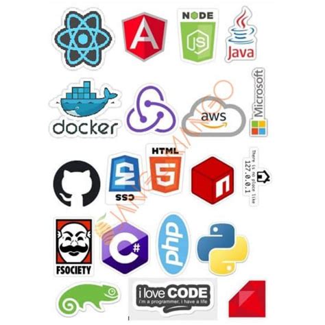 Programming Logo Stickers Pack Of 20 Darazpk