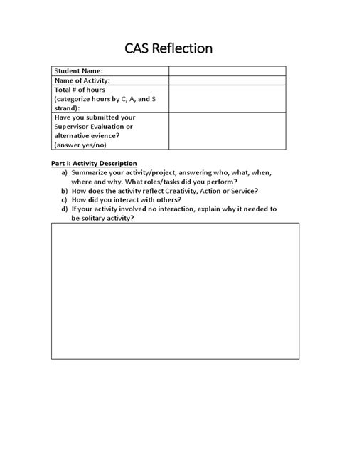 Cas Reflection Sample Pdf Motivation Motivational