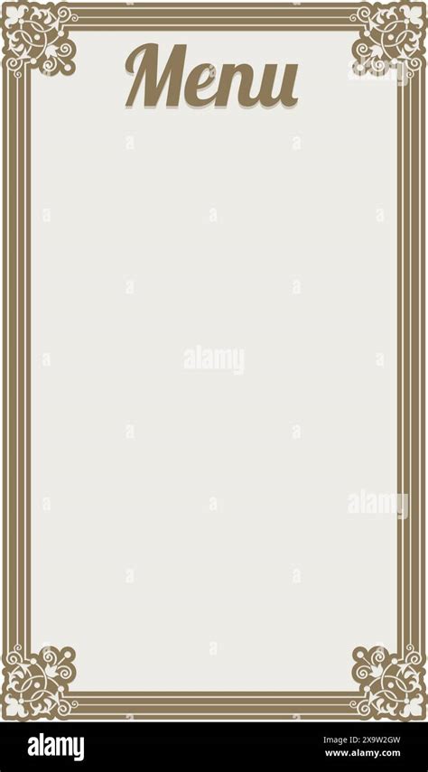 Menu Frame Border Background Stock Vector Image And Art Alamy