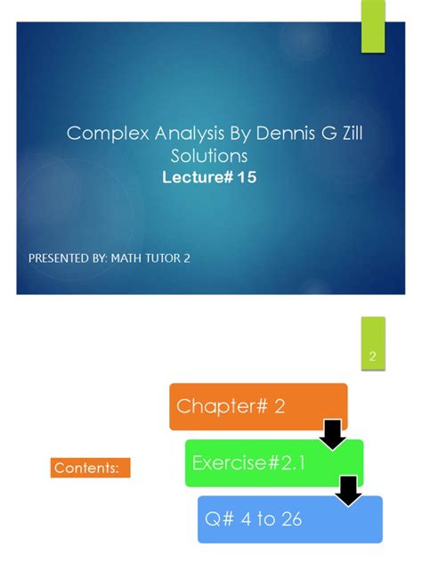 Complex Analysis By Dennis G Zill Lec15 Pdf