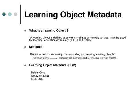 Ppt Ims Learning Object Metadata Powerpoint Presentation Free