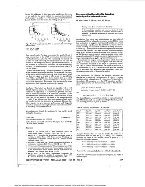 Pdf Maximum Likelihood Trellis Decoding Technique For Balanced Codes