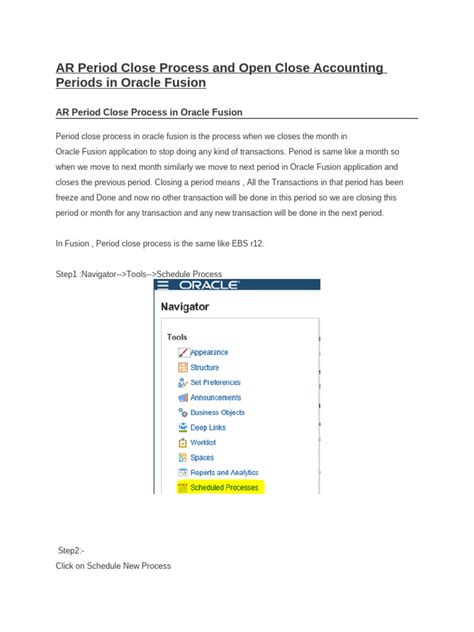 Ar Period Close Process And Open Close Accounting Periods In Oracle
