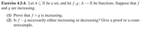 solved exercise 4 5 4 let a cr be a set and let f g a → r