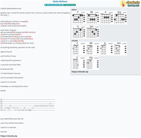 Chord Make Believe Tab Song Lyric Sheet Guitar Ukulele Chords Vip